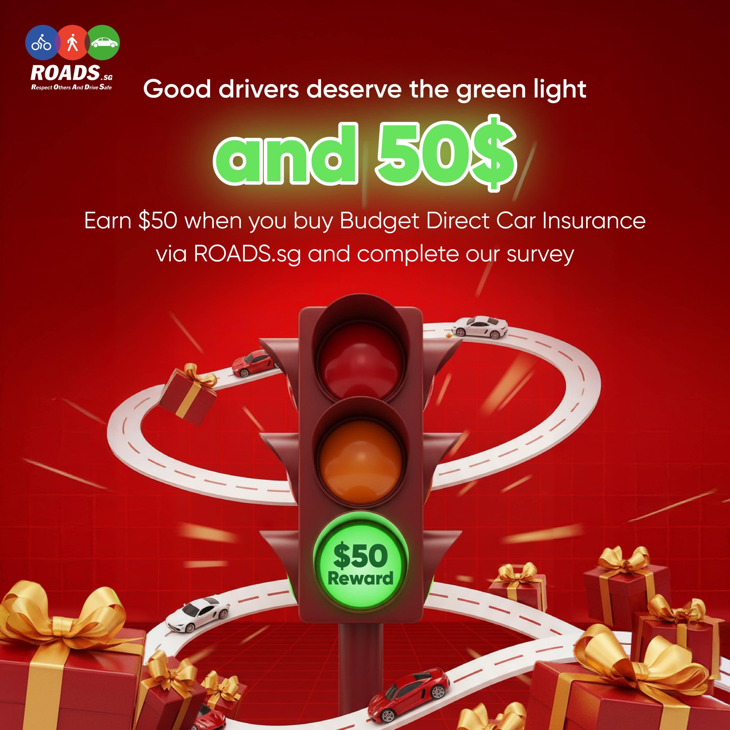 Use “ROADSSG” for Budget Direct Car Insurance and Earn $50 Cash Reward